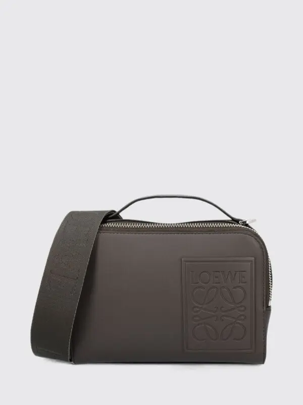 Loewe Small Calfskin Camera Bag With Embossed Anagram Monogram - Grey
