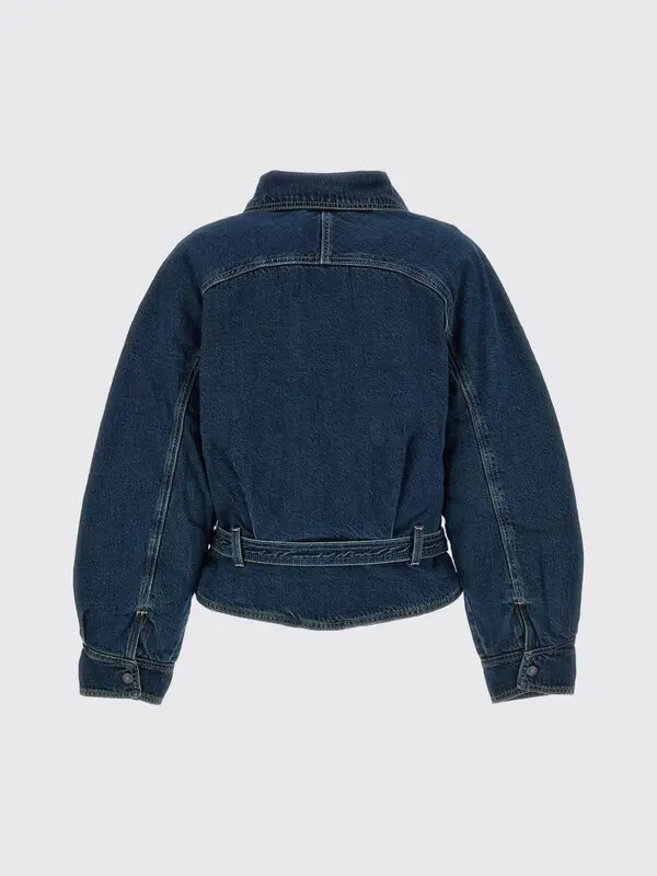 LEVI'S Cropped Biker Jacket In Cotton Denim With Relaxed Fit And Offset Zip