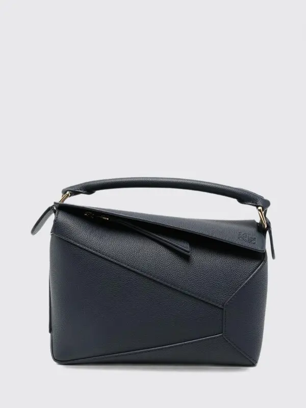 Loewe Small Puzzle Edge Bag In Grained Calf Leather With Anagram - Blue