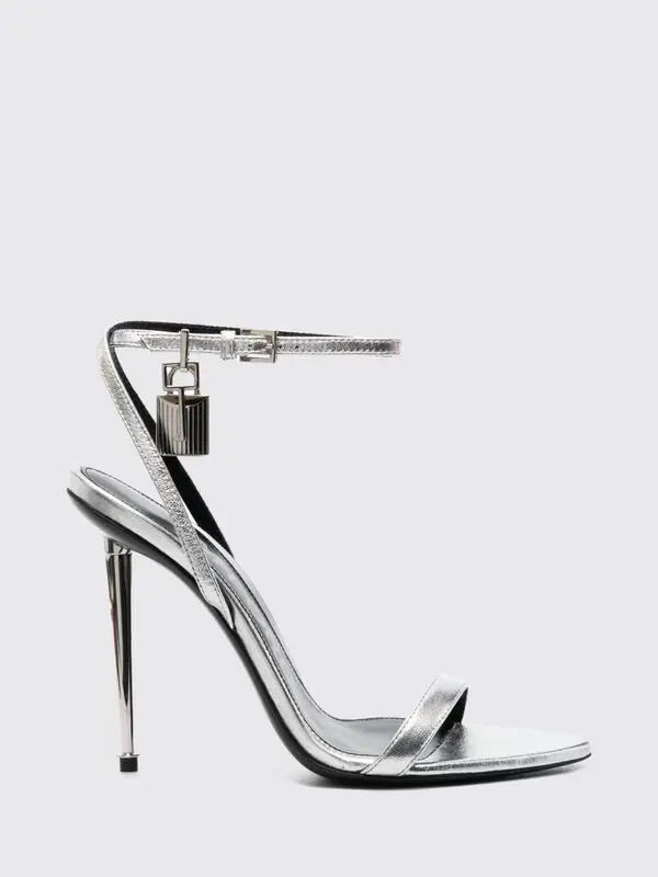 TOM FORD Padlock High-heel Laminated Nappa Sandals