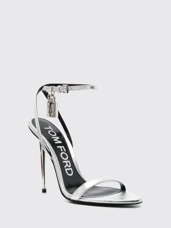 TOM FORD Padlock High-heel Laminated Nappa Sandals
