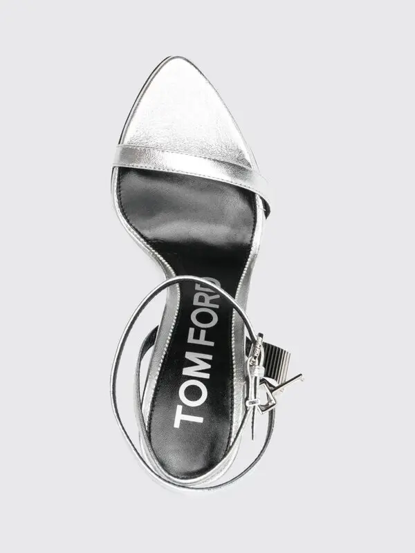 TOM FORD Padlock High-heel Laminated Nappa Sandals