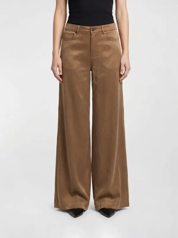 Pinko Porta Viscose Blend Flared Pants With Love Birds Logo