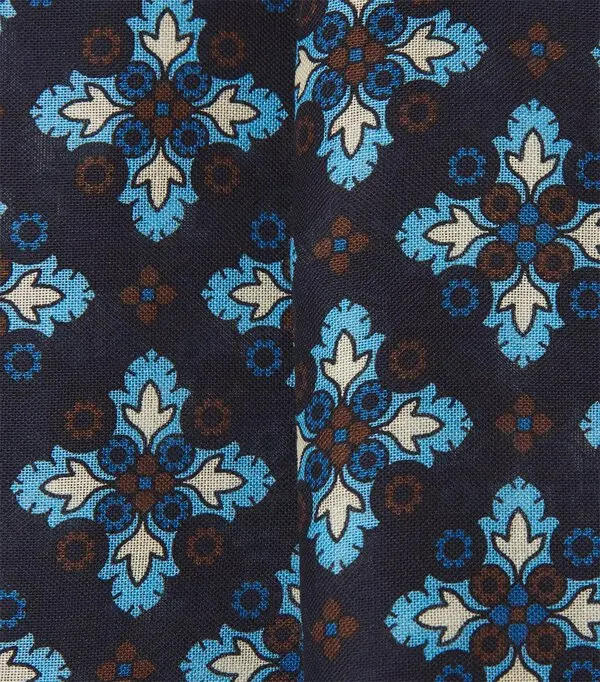 E. MARINELLA Wool-silk Floral Print Scarf
