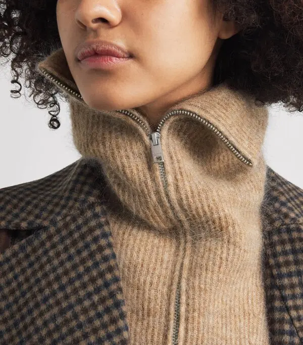 Claudie Pierlot Funnel-neck Zip Cardigan