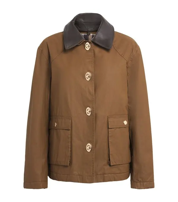 Claudie Pierlot Cotton Waxed Parka Jacket - Brown