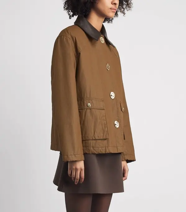 Claudie Pierlot Cotton Waxed Parka Jacket