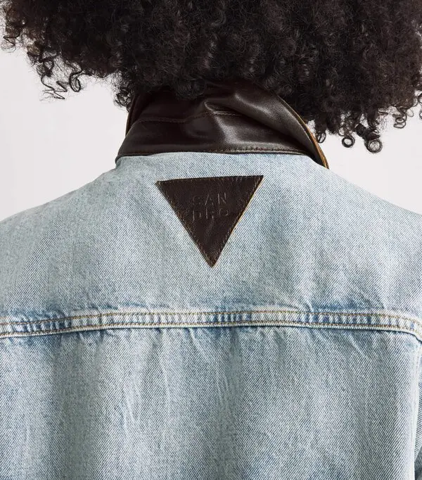Sandro Leather-collar Denim Jacket