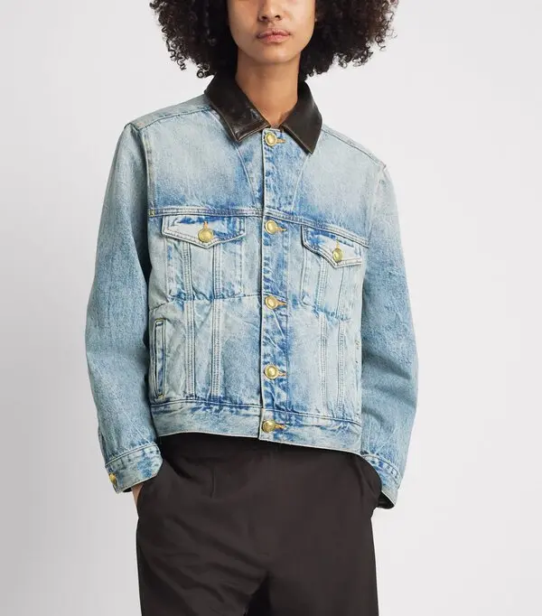 Sandro Leather-collar Denim Jacket