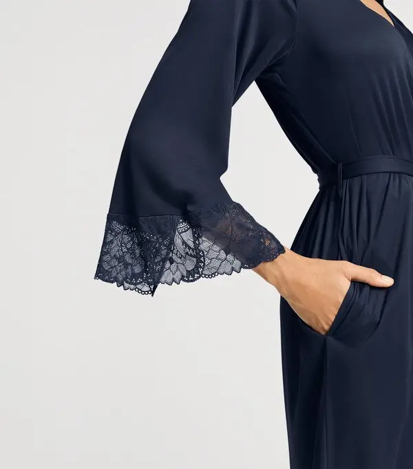 Hanro Modal Lace-trim Robe