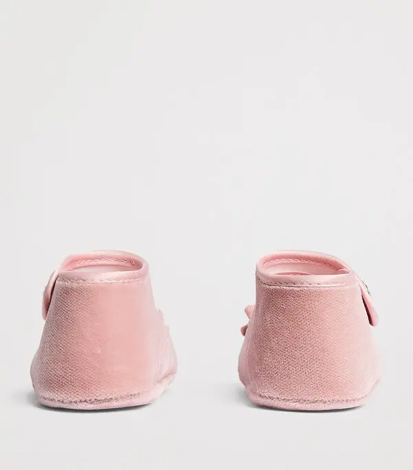 Monnalisa Velvet Bow Ballet Flats - Pink