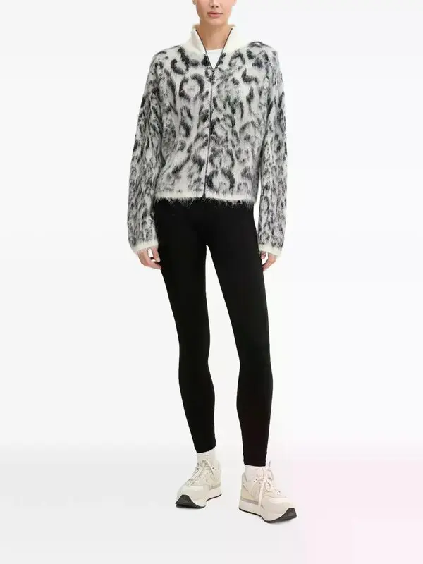 SPORTALM Trenton Leopard-print Zip-up Cardigan