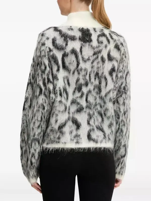 SPORTALM Trenton Leopard-print Zip-up Cardigan