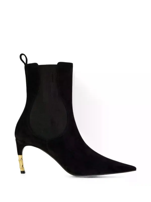Gucci Castello Bamboo-heel Ankle Boots - Black