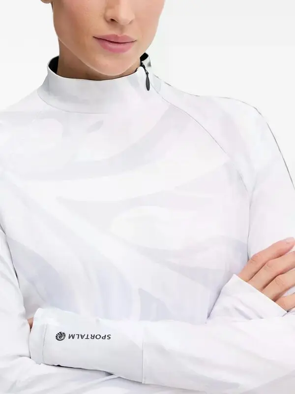 SPORTALM Edinburgh Abstract-print Quarter-zip Top