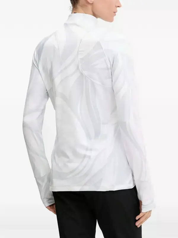 SPORTALM Edinburgh Abstract-print Quarter-zip Top - White