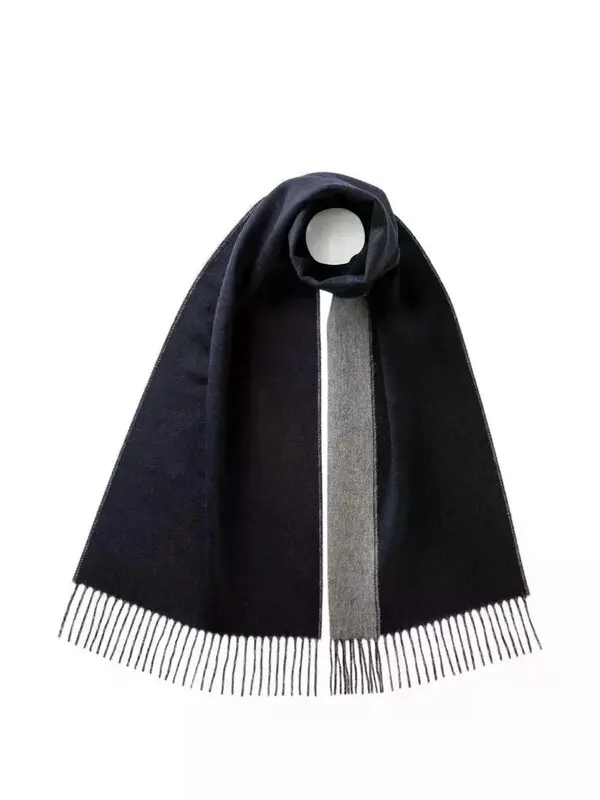 Johnstons Of Elgin Reversible Fringed Scarf - Blue