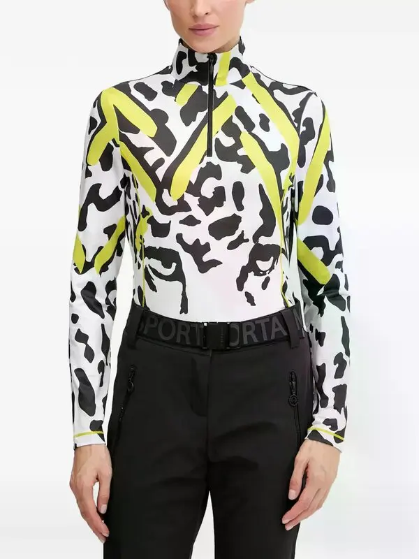 SPORTALM Animal-print Zip-up Top