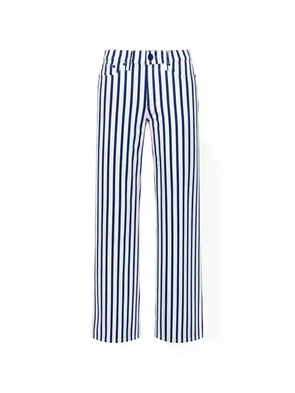 Alice + Olivia Striped Straight-leg Jeans