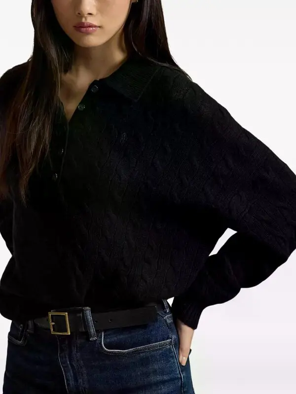 Polo Ralph Lauren Cable-knit Polo Sweater - Black