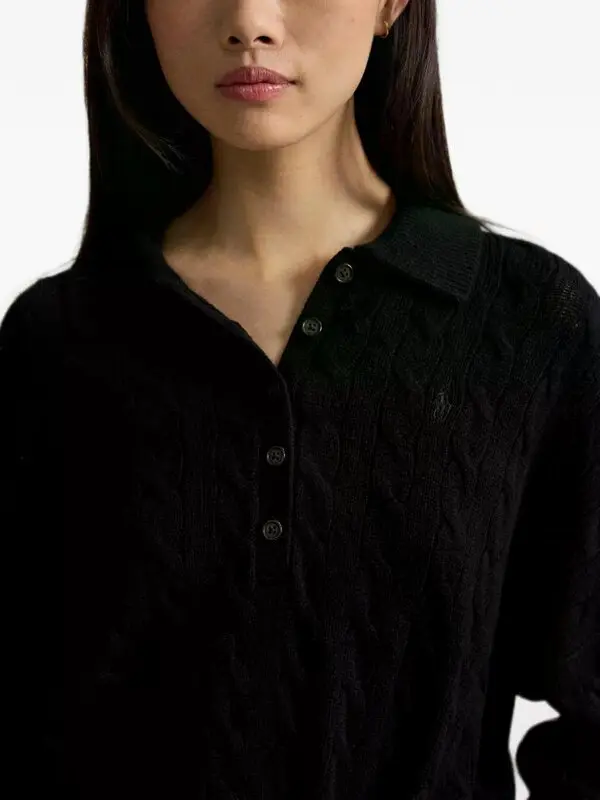 Polo Ralph Lauren Cable-knit Polo Sweater - Black