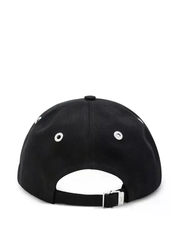 AMI Paris Cotton Cap With De Coeur - Black