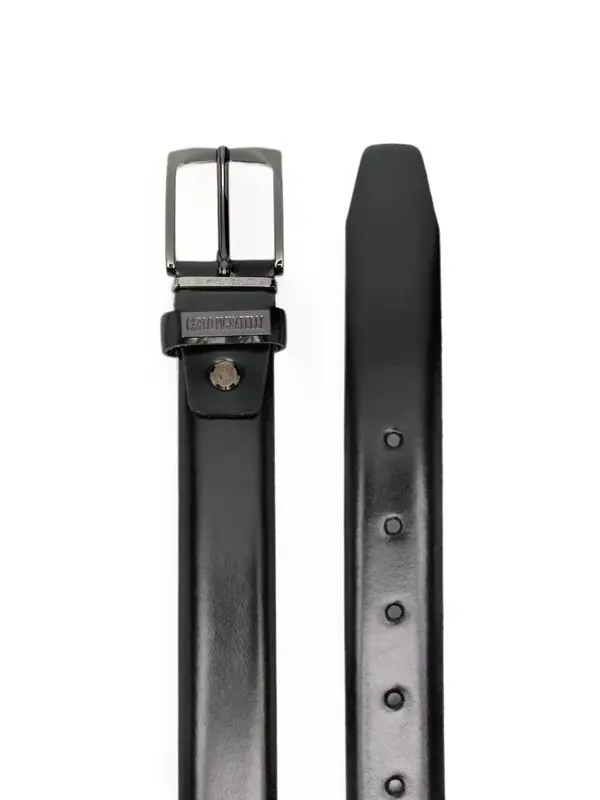 CARLO PIGNATELLI Logo-plaque Leather Belt