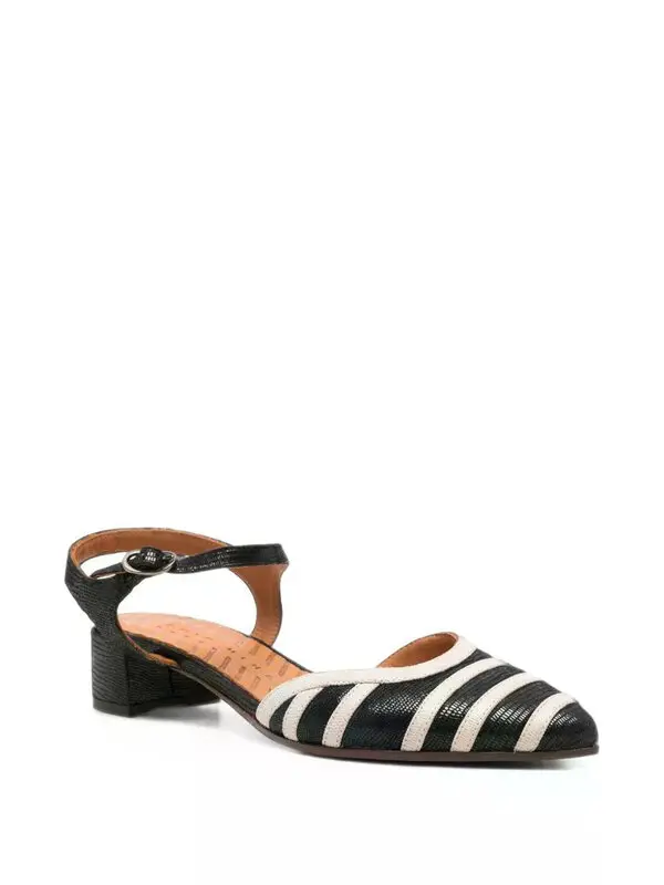 Chie Mihara Striped Pumps - Black