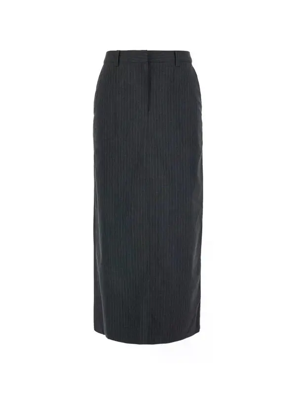 DUNST Pinstripe-pattern Slit Maxi Skirt