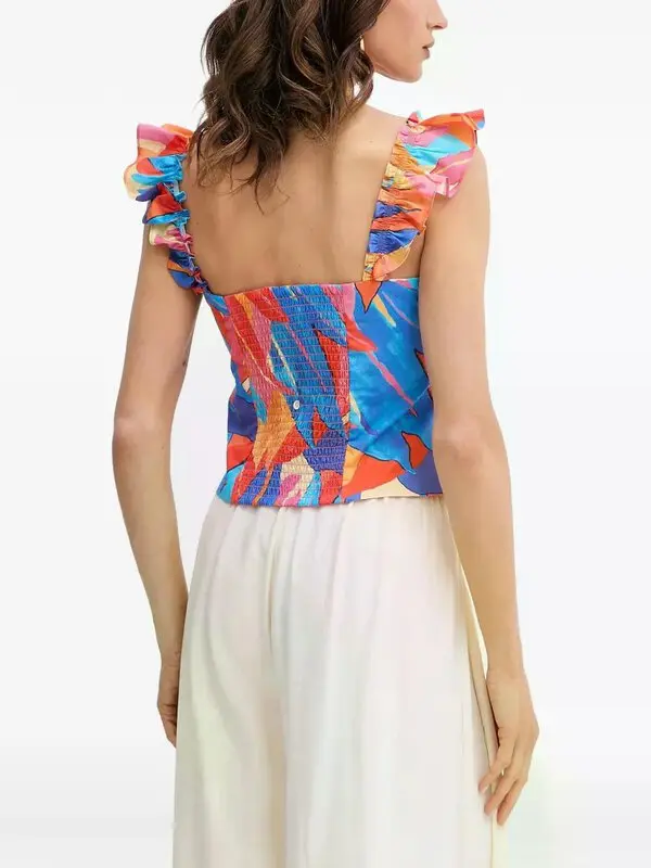 MORGAN Ruffled Printed Blouse