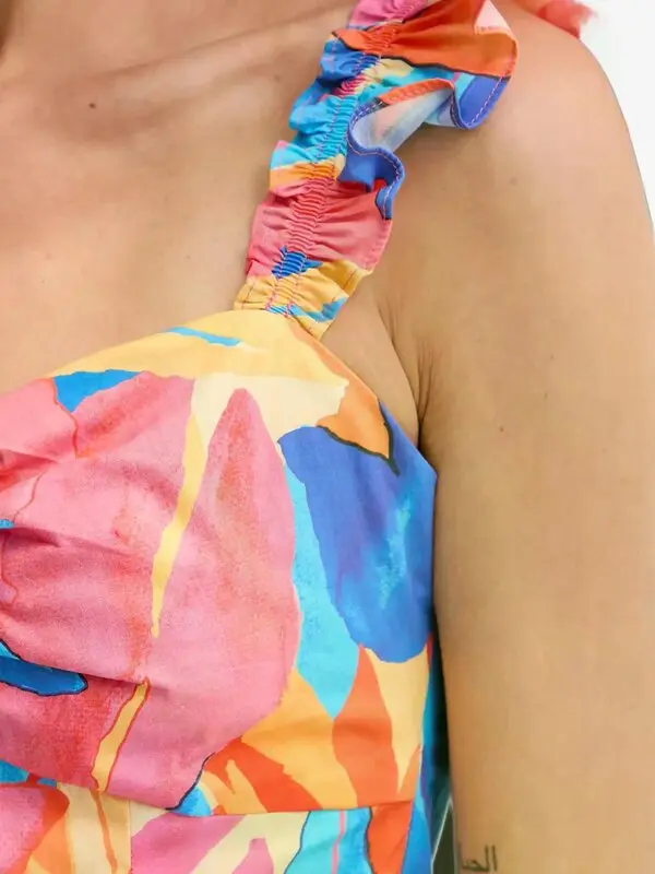 MORGAN Ruffled Printed Blouse
