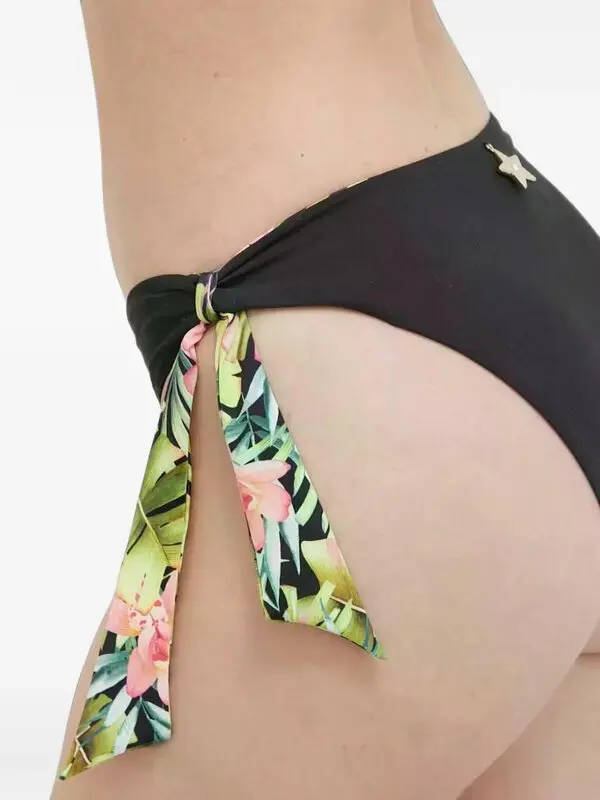 Liu Jo Floral-print Side-tie Reversible Bikini Bottoms