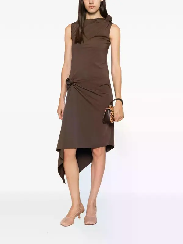Coperni Flower-detail Asymmetric Midi Dress