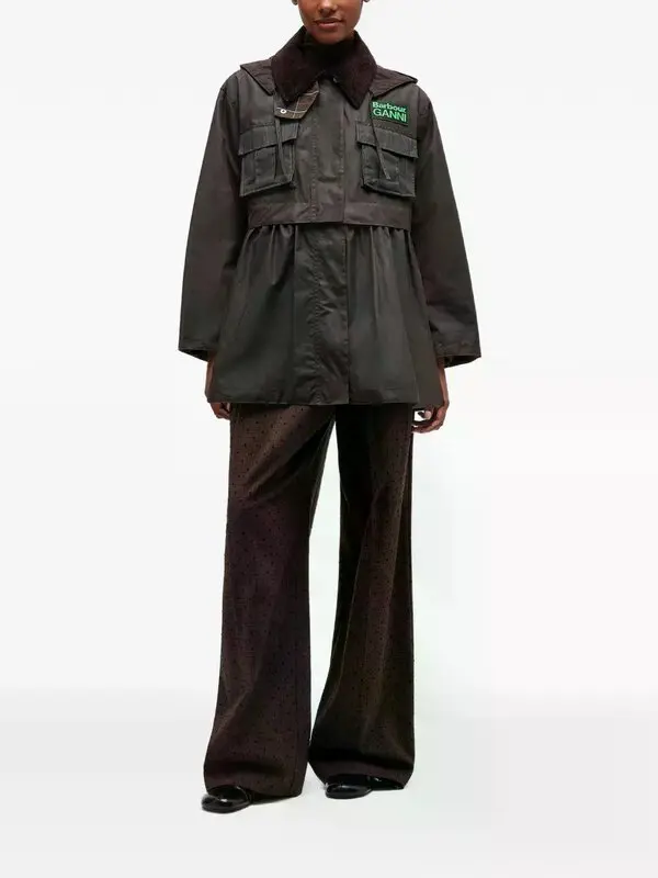 Barbour Peplum Logo-embroidered Coat