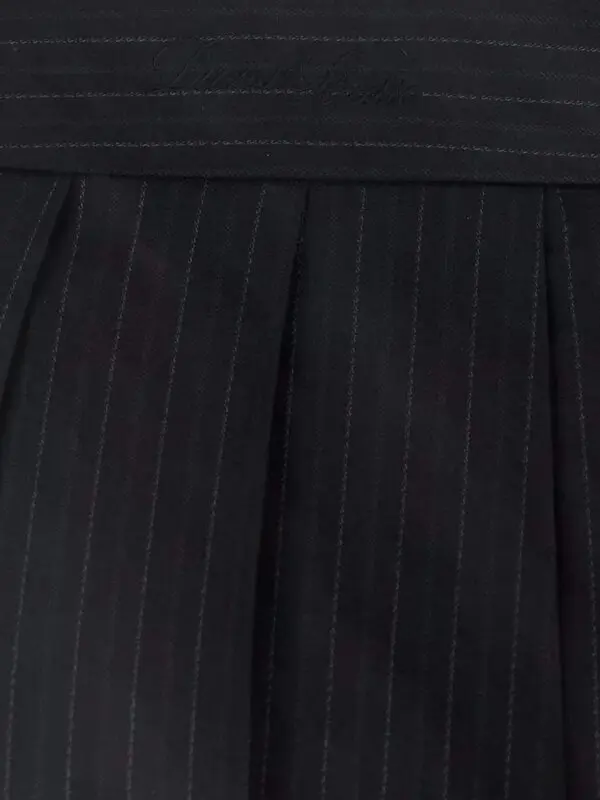 DUNST Pinstripe-print Pleated Skirt