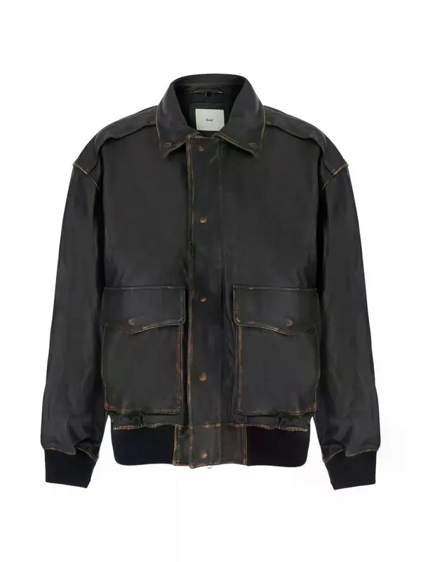 DUNST Brushed-finish Leather Coat