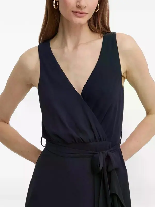MORGAN Ruffled-hem V-neck Mini Dress