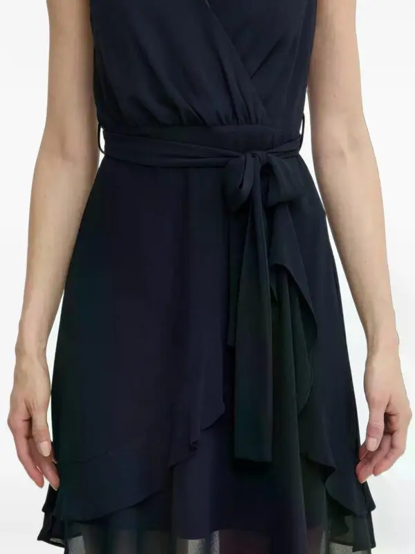 MORGAN Ruffled-hem V-neck Mini Dress