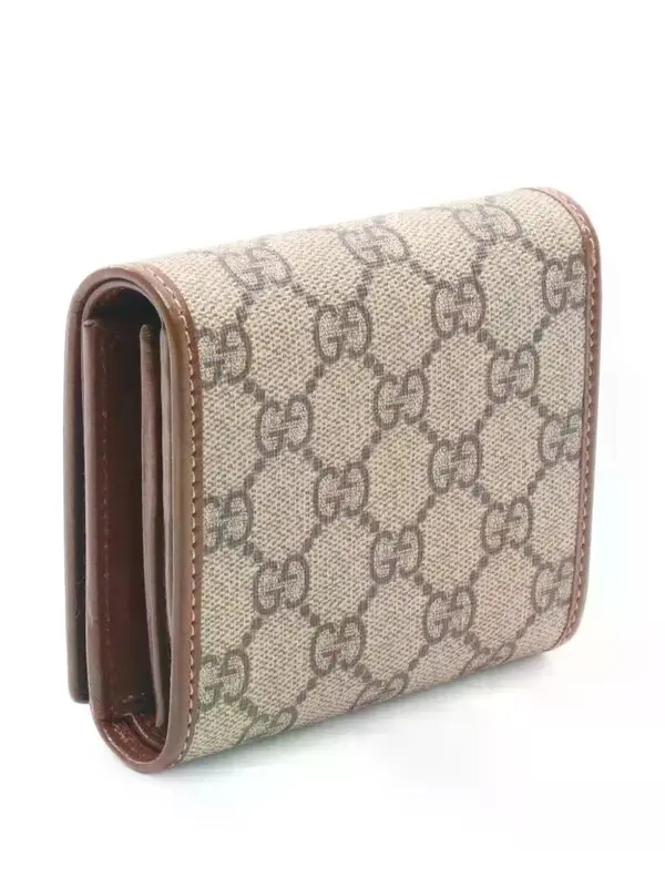 Gucci 2010s Horsebit Gg Supreme Wallet - Neutrals