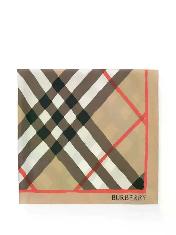 Burberry Watercolour Check Silk Scarf
