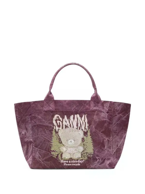 GANNI Graphic-print Tote Bag