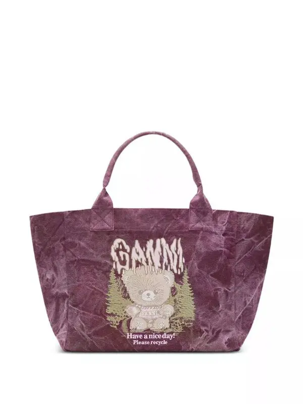 GANNI Graphic-print Tote Bag