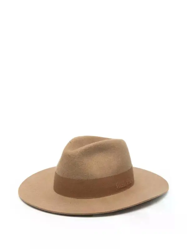 GOLDEN GOOSE Felt Ribbon Fedora Hat - Neutrals