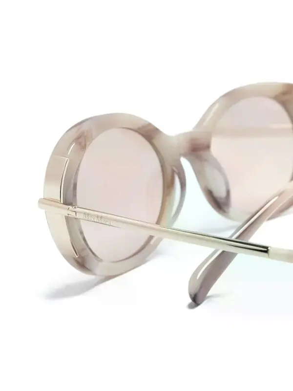 Max Mara Marbled Oval-frame Sunglasses