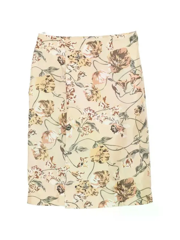 Kenzo Floral-print Silk Midi Skirt