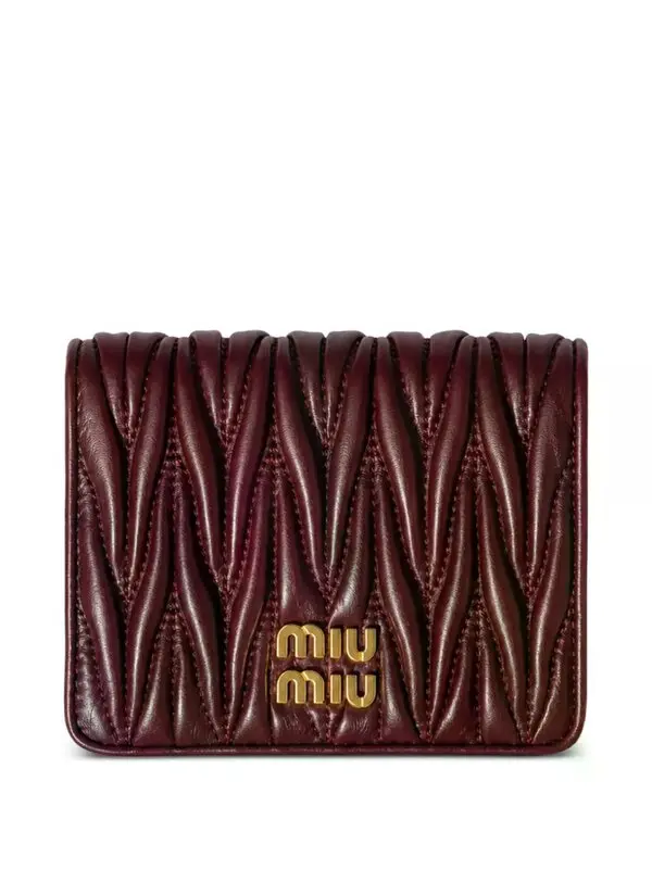 Miu Miu Small Matelassé Leather Wallet - Red
