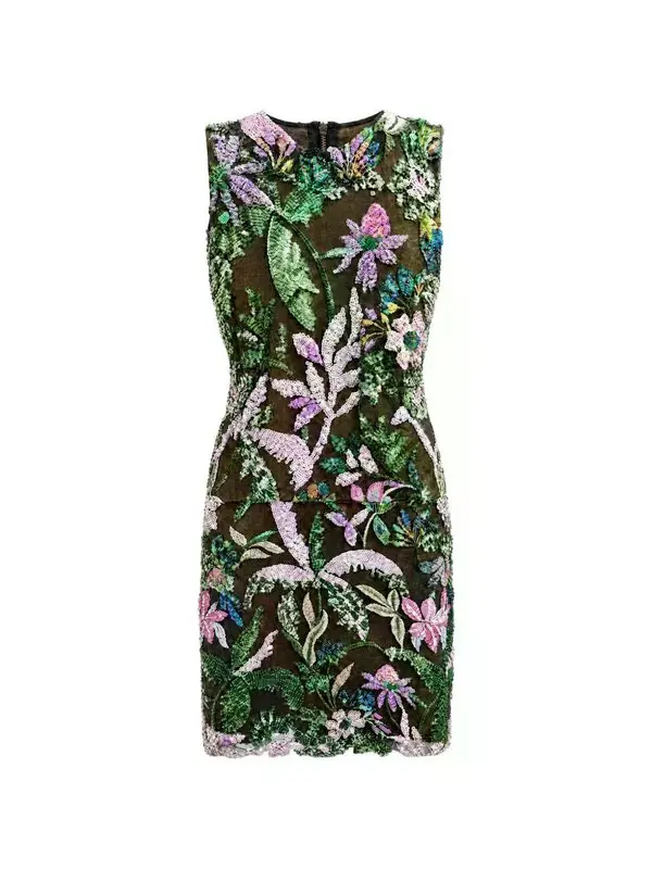 BRONX AND BRONCO Floral-embroidered Mini Dress