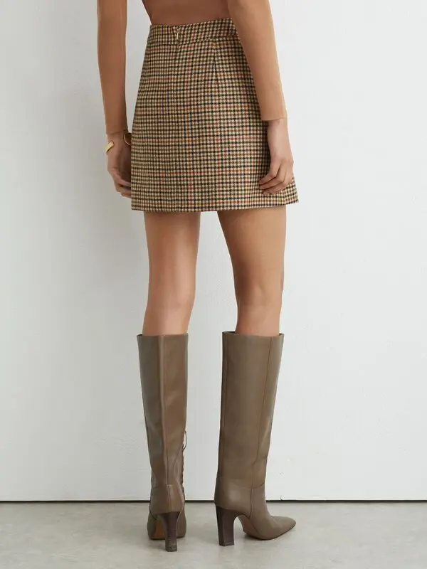 REISS Wool Hardware-detail Mini Skirt