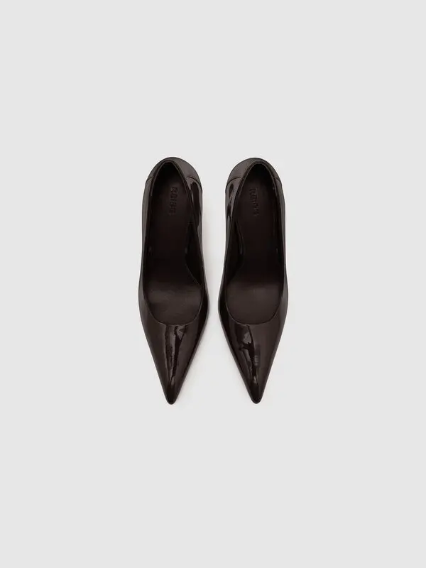 REISS Patent Leather Pointed-toe Stiletto Court Shoes