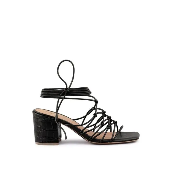 RAG & CO Fonda Croc Patterned Handcrafted Lace Up Sandal In By